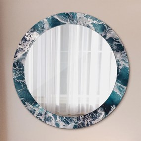 Kulaté zrcadlo tištěný rám Turbulentní moře fi 70 cm