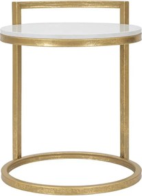 Odkládací stolek Round Marble zlatý