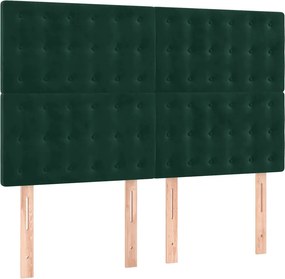 Box spring postel s matrací tmavě zelená 140x200 cm samet 3138088