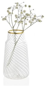 Andrea House, Úzká skleněná váza  | Průhledný až zlatý CR69068