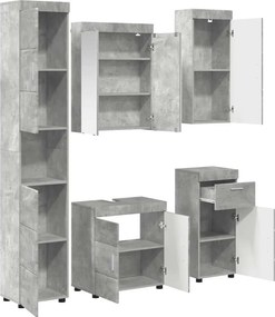 Sada koupelnového nábytku TULUM 5 ks Betonově šedá 3398057