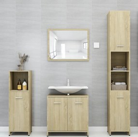 vidaXL 4dílný set koupelnového nábytku dřevotříska [3154403] Barva: bílá s vysokým leskem
