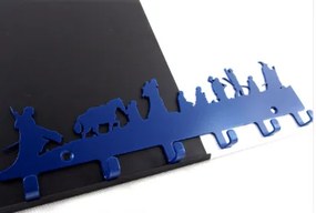 Kovový nástěnný věšák lidé 30x8,5cm různé barvy Barva: Modrá