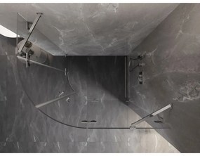 Mexen Lunar, pravý půlkruhový sprchový kout 100 x 80 cm, 8mm čiré sklo, chromový profil, 833-100P-080L-01-00