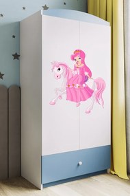 Dětská skříň Babydreams 90 cm princezna modrá