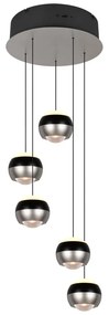 Černé/ve stříbrné barvě LED závěsné svítidlo ø 30 cm Orbit – Trio Select