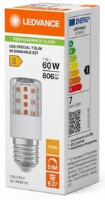 LED žárovka E27 LEDVANCE SPECIAL T SLIM 7W (60W) teplá bílá (2700K) stmívatelná
