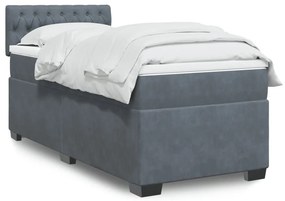 Box spring postel s matrací tmavě šedá 80 x 200 cm samet 3288469
