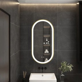 Tutumi Oválné zrcadlo 50x100 cm s vyhříváním a regulovatelným LED osvětlením HOM-02506