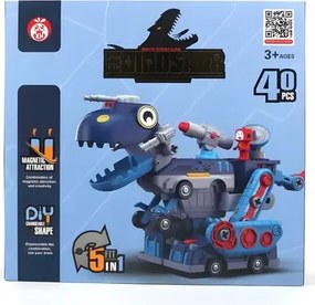 Magnetická stavebnice Dinosaurus 5v1 / Stavebnice / 40 dílků / Plast /