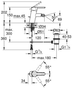 GROHE 32558000 - Bidetová baterie FEEL DN 15 lesklý chrom