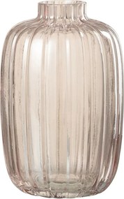 Růžová skleněná váza s úzkým hrdlem Junna S - Ø 13*20 cm