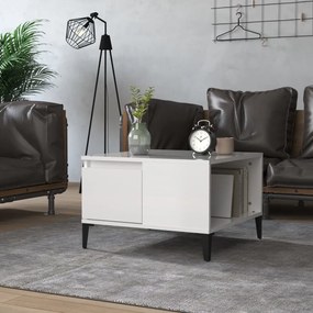 vidaXL Konferenční stolek 55 x 55 x 36,5 cm kompozitní dřevo [821084] Barva: bílá s vysokým leskem