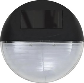 Zahradní nástěnné solární lampy LED 24 ks kulaté černé 277139