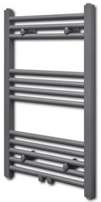 Žebříkový radiátor na ručníky - rovný - ústřední topení - šedý | 500x764 mm
