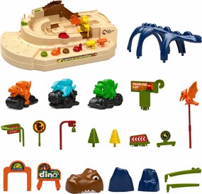 LEAN Toys Interaktivní dovednostní dráha s dinosaury – 8 výzev, vozidla