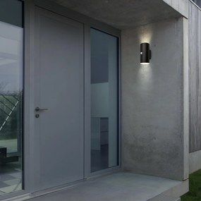 BRI 3787015 Lima LED venkovní nástěnné svítidlo, pohybové čidlo, soumrakový senzor, nabíjecí, černá - BRILONER