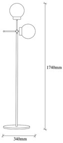 Designová stojanová lampa Parisa 174 cm černá