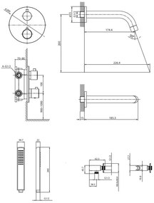 Cersanit Zen, podomítková vanová souprava s ruční sprchovou hlavicí, chromová, S952-034
