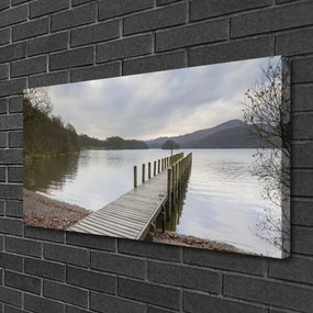 Obraz na plátně Jezero Architektura Most 120x60 cm