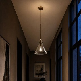 Kovové závěsné svítidlo ve zlaté barvě se skleněným stínidlem ø 25 cm Trieste – Premier Housewares
