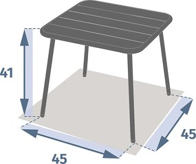 Hliníkový odkládací stolek RUBBY 45x45 cm (antracit)