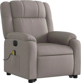 Elektrické zvedací masážní polohovací křeslo taupe textil 3205246