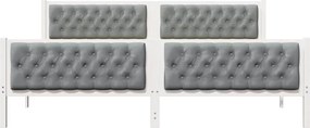 Rám postele Světle šedá 200 x 200 cm Masivní borové dřevo 3394272