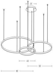 Zambelis 1956-D - LED Stmívatelný lustr na lanku LED/136W/230V