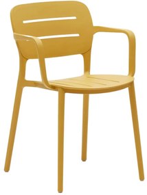 OnaDnes -20% Hořčicově žlutá plastová zahradní židle Kave Home Morella