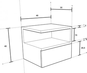 Noční stolek Lamar z masivního dřeva Jasan