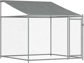 Klec pro psy se střechou a dvířky šedá 8x2x2 m pozinkovaná ocel 3209565