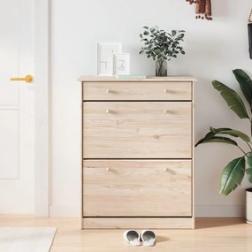 vidaXL Botník ALTA 77 x 35 x 96 cm masivní borové dřevo [353924] Barva: Přírodní