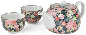 Oriental porcelánová souprava japan tea pink flower 3 ks