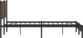 Kovový rám postele bez matrace hnědý dub 193 x 203 cm 3301407