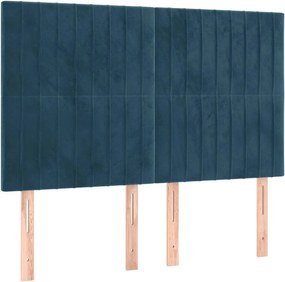 Box spring postel s matrací tmavě modrá 140x190 cm samet 3129331