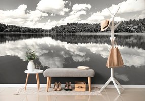 Samolepící fototapeta černobílé jezero v létě - 150x100 cm