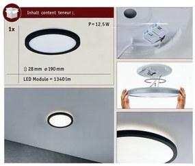 Paulmann 70997 - LED/11,2W Přisazený panel ATRIA 230V 3000K černá