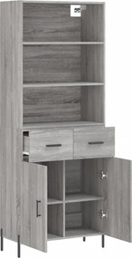 Skříň highboard šedá sonoma 69,5 x 34 x 180 cm kompozitní dřevo 3200527