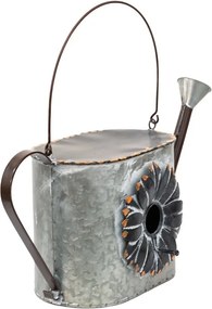 Dekorační plechová ptačí budka ve tvaru konve - 48*20*28/40 cm