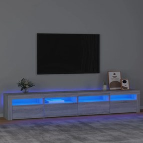TV skříňka s LED osvětlením šedá sonoma 240x35x40 cm 3152768