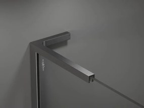 Mexen Velar L Duo, sprchový kout s posuvnými dveřmi 90 x 80 cm, 8mm sklo námraza, broušený grafit, 871-090-080-02-33-66