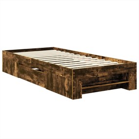 Rám postele s čelo Kouřový dub 90 x 200 cm Kompozitní dřevo 3408806