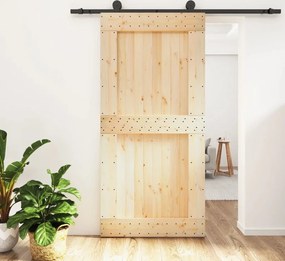 vidaXL Posuvné dveře s kováním 100 x 210 cm masivní borové dřevo [3203075]