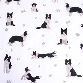 3D Bavlněné povlečení BORDER COLLIE bílé, 100% bavlna Rozměr povlečení: 70 x 90 cm | 140 x 200 cm