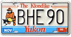 Kanadská SPZ Yukon The Klondike BHE 90
