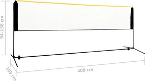 vidaXL Nastavitelná badmintonová síť 400 x 103 x 94–158 cm kov [93368]