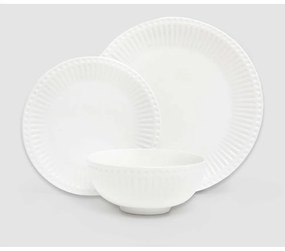 18dílná sada bílého porcelánového nádobí Bonami Essentials Purita