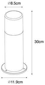 Stojací venkovní lampa černá s kouřovým stínítkem 30 cm IP44 - Odense