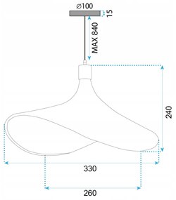 Toolight Toolight, bambusové závěsné svítidlo 30cm 1xE27 APP1642-1CP, přírodní hnědá-černá, OSW-05140